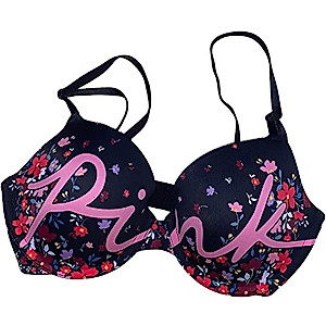 Victoria's Secret Pink Wear Everywhere Push Up Bra Multi Color Floral Size 32D New