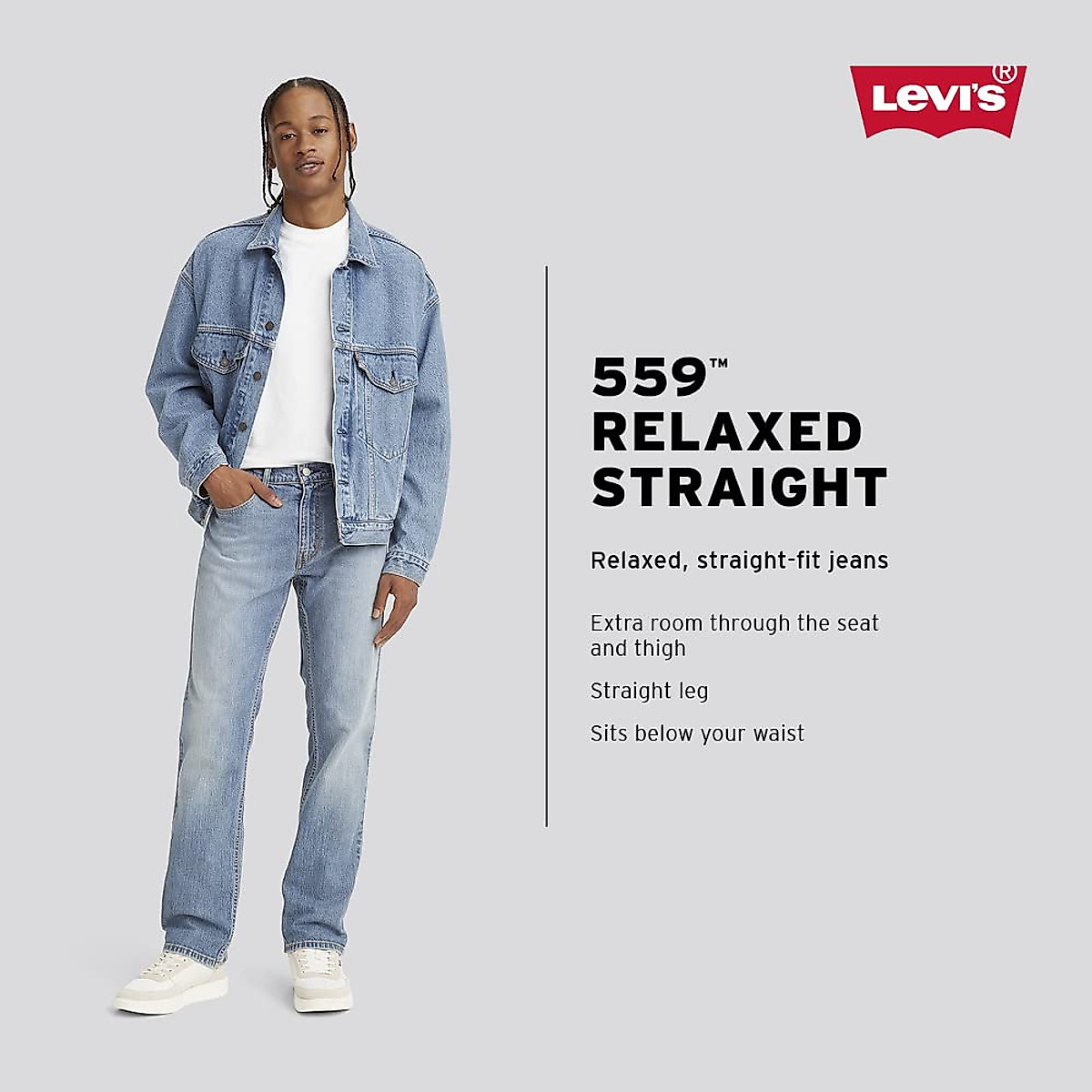 Levi's Men's 559 Relaxed Straight Jeans (Also Available in Big & Tall), Steely Blue, 34W x 32L