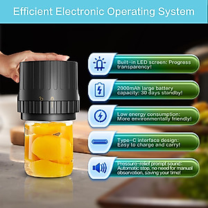 MASONKING Electric Mason Jar Vacuum Sealer, Unique Mothers Day Gifts, Jars Vacuum Sealer Kit for Wide Mouth and Regular Mouth Mason Jars Canning, Fully Automatic