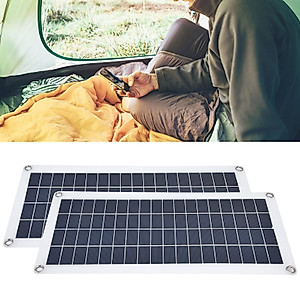 01 02 015 Solar Charging Panel, 2x10W Dual Female USB Port Photovoltaic Wide Application Solar Panel Set for Outdoor for Emergency for Boats for RVs for Satellites