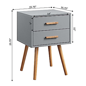 Convenience Concepts Oslo 2 Drawer End Table, Gray