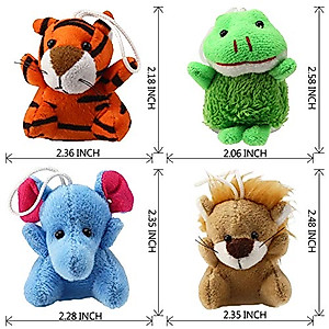 32 Piece Mini Plush Animal Toy Set, Cute Small Animals Plush Keychain Decoration for Themed Parties, Kindergarten Gift, Teacher Student Award, Goody Bags Filler for Boys Girls Child Kid Laxdacee