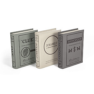 Scrabble, Monopoly, and Clue Vintage Board Game Bookshelf Collection