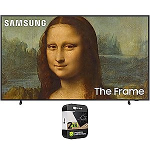 SAMSUNG QN32LS03BBFXZA 32 inch The Frame QLED 4K UHD Quantum HDR Smart TV 2022 (Renewed) Bundle with 2 YR CPS Enhanced Protection Pack