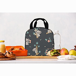 Zoczos Cute Koala Lunch Box Adorable Koalas Birds Climbing Trees Branches Floral Adult Lunch Box for Women Mens