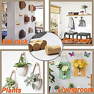 DINGEE 8 Pack Wood Wall Hooks,Natural Wooden Coat Hooks Wall Mounted,Heavy Duty Wooden Pegs for Hanging Hat, Plants, Bathroom Towels Clothes,Minimalist Beech Wood Wall Hooks