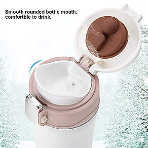 Vacuum Insulated Water Bottle Stainless Steel Leak Proof Flip Cap Travel Mug Coffee Tea Cup Outdoor Sports Camping 350ml(White)