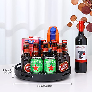 FORSPACELESS Iron Lazy Susan Organizer Turntable 11-Inch, Pantry Lazy Susan for Cabinet,Spice Rack for Kitchen,Black…