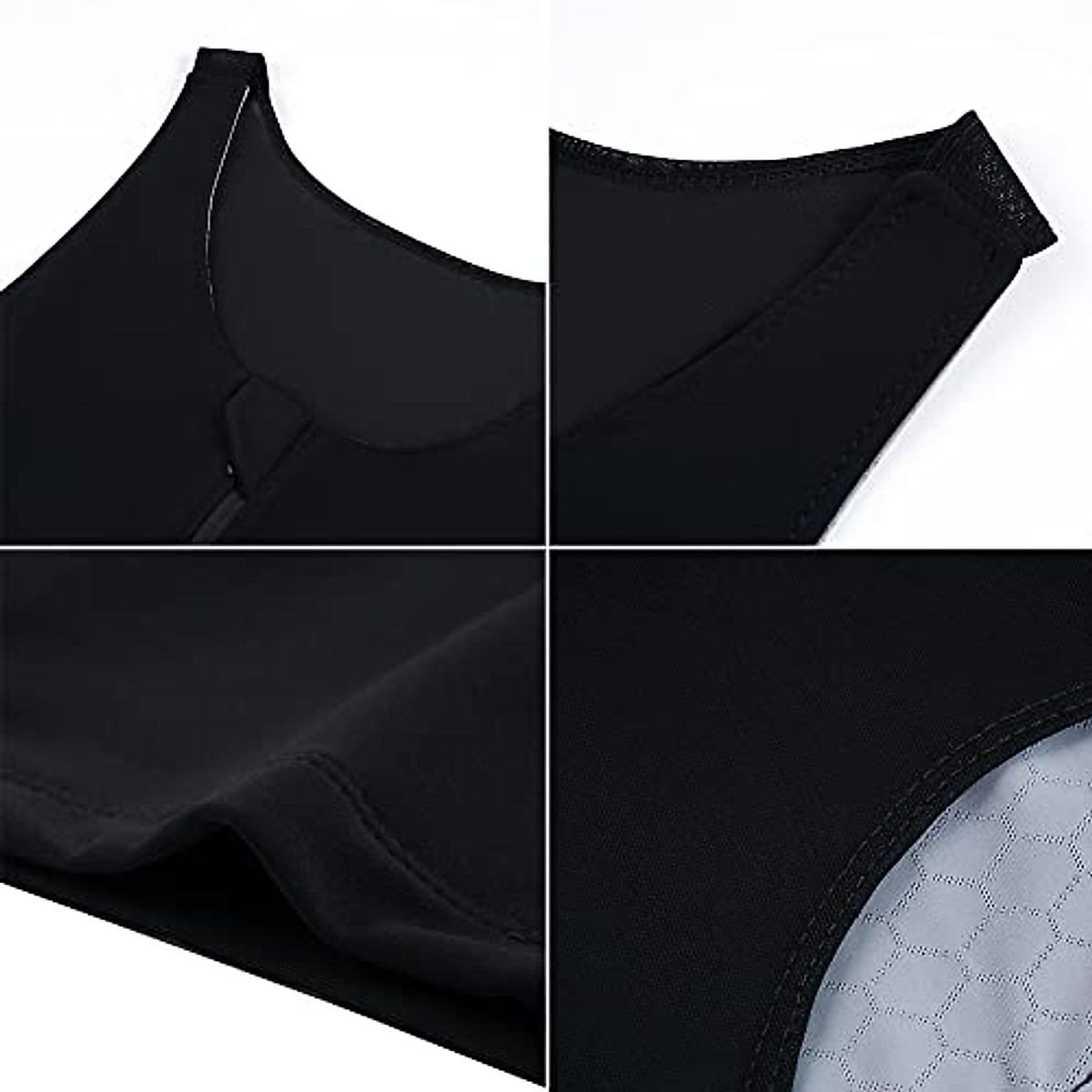 JARAZIN Chest Binder Transgender FTM Tomboy Zip Up Breast Binder Trans Binder Bra Tank Top for Women (Small, Black)