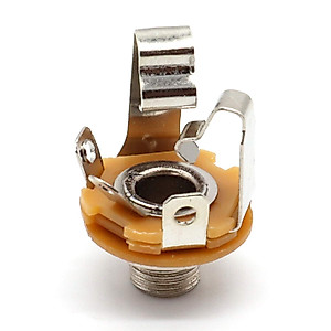 LOCHSOEL 6.35mm (1/4inch) Female Stereo Socket Panel Mount Jacks, Patch Cables, Microphone Connector Adapter 6 Pack-Lageter