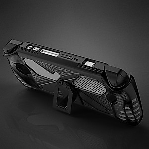 ENCASED Accessories Set for Asus ROG Ally - Handheld Kickstand Case with Hardshell Carrying Bag and Tempered Glass Screen Protector (Black)