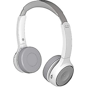 CISCO Headset 730, Wireless Dual On-Ear Bluetooth Headset with Case, USB-A HD Bluetooth Adapter, USB-A, 3.5mm Cables, Charging Stand, Platinum, 1-Year Limited Liability Warranty (HS-WL-730-BUNAS-P)