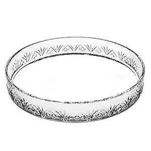 Godinger Round Glass Serving Tray Platter - Dublin Crystal Collection