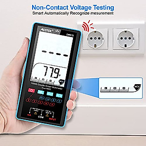 Digital Multimeter Tester MESTEK Smart Voltmeter NCV Testing Auto Range Voltage Tester Measures AC DC Current Volt Ohm Amp Temperature for Electrical Testing & Automotive