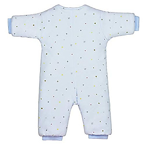 BBTKCARE Sleep Sack - Cotton Wearable Blanket，Warm Baby Pajamas for Toddler 6-9 Month-Blue