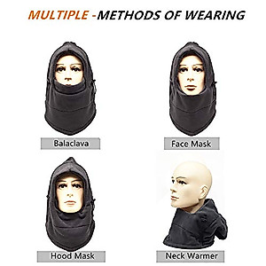 Balaclava Fleece Hood Winter Windproof Face Ski Mask for Men Grey Ultimate Thermal Retention & Moisture Wicking with Performance Soft Fleece Construction for Cold Weather