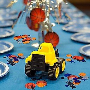 400 Pieces Basketball Confetti Black Basketball Player Confetti Glittery Star Confetti Sequin Round Confetti Sequin for Birthday, Baby Shower, Basketball theme Party Supplies