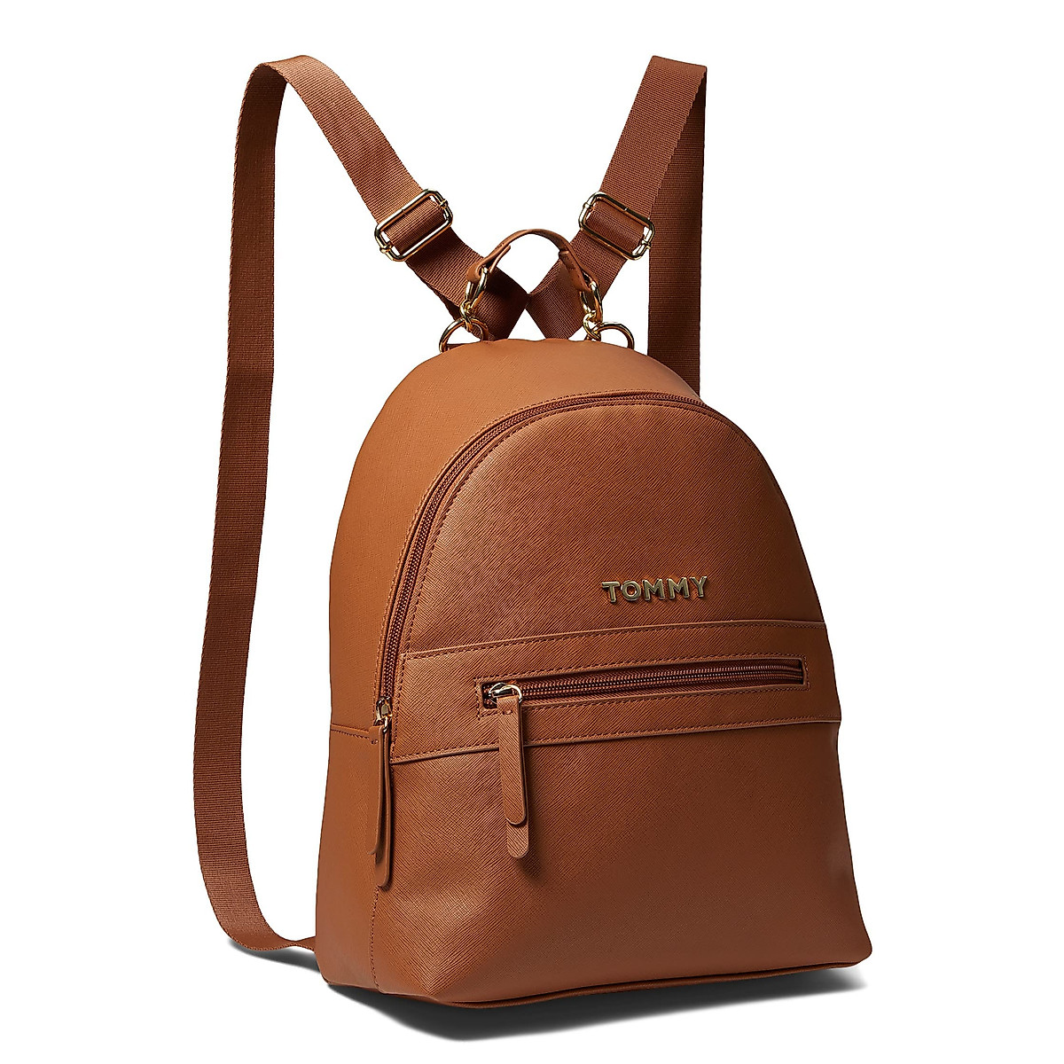 Tommy Hilfiger Kendall II Medium Dome Backpack Saffiano PVC Cognac One Size