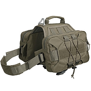 EXCELLENT ELITE SPANKER Dog Pack Hound Dog Saddle Bag Backpack for Travel Camping Hiking Medium & Large Dog with 2 Capacious Side Pockets(RGN-L)