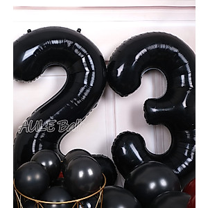 AULE 40 Inch Large 23 Balloon Numbers Black, Big Foil Number Balloons, Giant Helium Happy 23th Birthday Party Decorations for Man and Women, Huge Mylar Anniversary Party Supplies