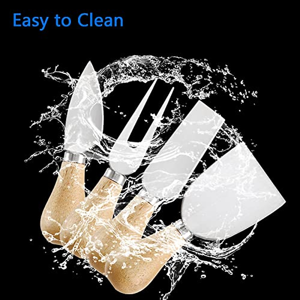 Fasmov 8 Pieces Cheese Knives Set with Acacia Wood Handle, Stainless Steel Mini Cheese Knife Set for Charcuterie and Cheese spread, 2 Cheese Knife, 2 Cheese Shaver, 2 Cheese Spreader, 2 Cheese Fork