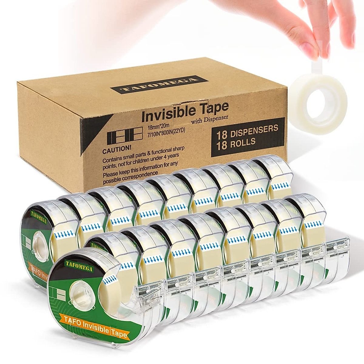 Tape for Wrapping Gifts, 8 Rolls Wrapping Tape for Presents, Frosted Writable Invisible Gift Tape Gift Wrapping Tape with Dispenser,7/10 X 800 Inches