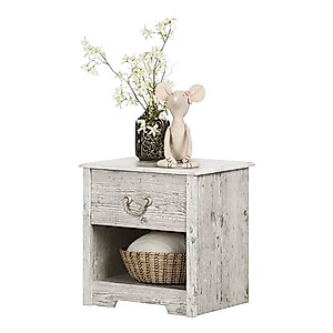 South Shore Aviron 1-Drawer Nightstand, Seaside Pine, 55.2 cm x 44.5 cm x 57.2 cm (D x W x H)