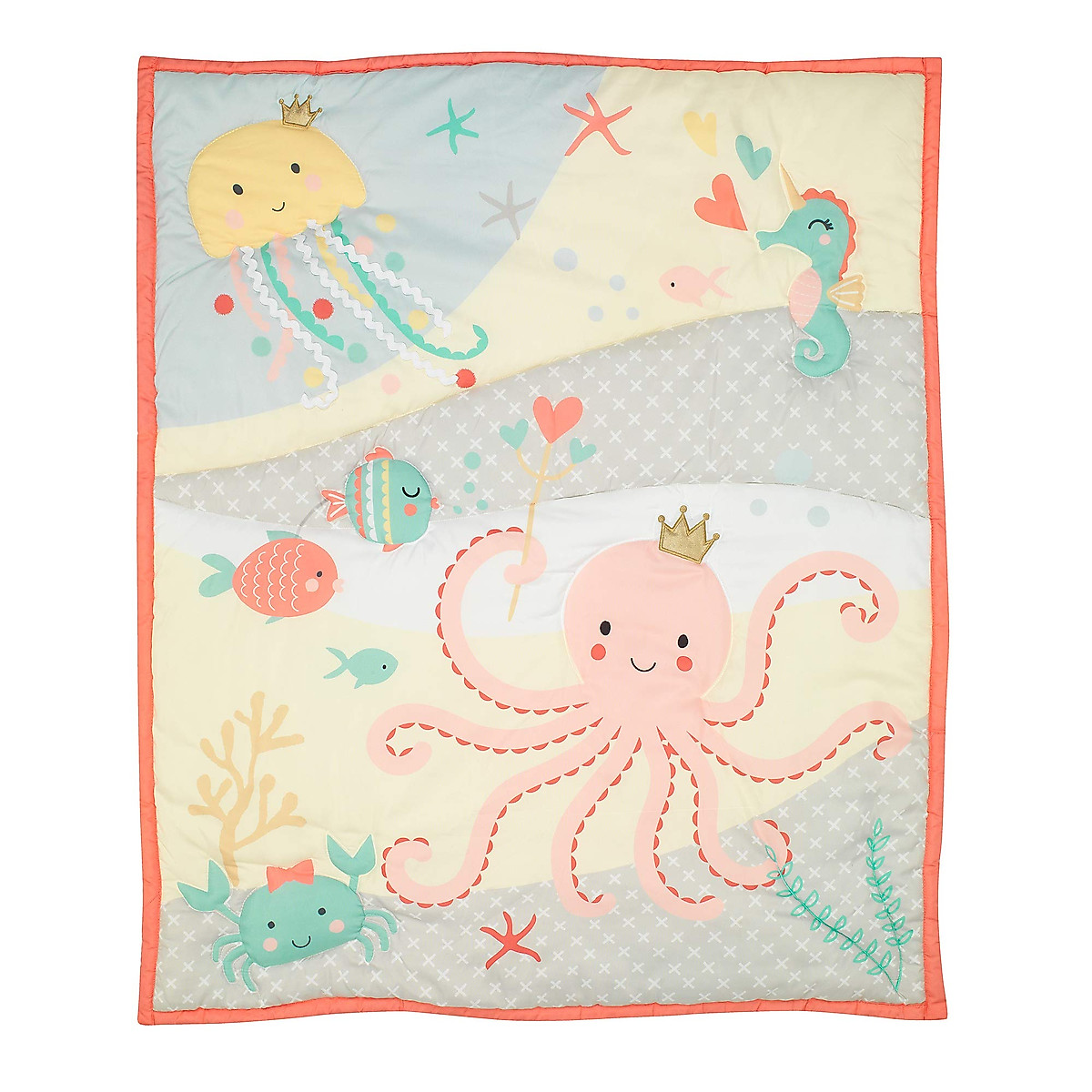 Bedtime Originals Ocean Mist 3Piece Crib Bedding Set, Multicolor