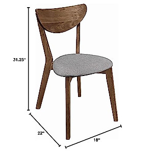 Coaster Furniture Alfredo Upholstered Grey and Natural Walnut (Set of 2) Dining Chair 17.5" D x 21.75" W x 31.25" H 108082