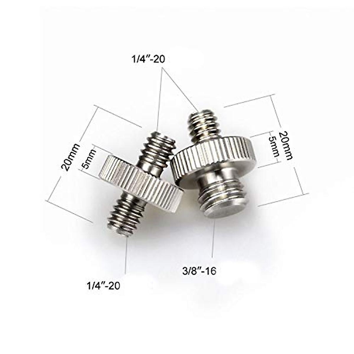 Maxmoral 3 Sets 1/4 Inch to 3/8 Inch Threaded Screw Mount Adapter Set for Camera Tripod Monopod DSLR Camera Flash Trigger - Female to Female Adapter, Male to Male Screw, Reducer Bushing Screw