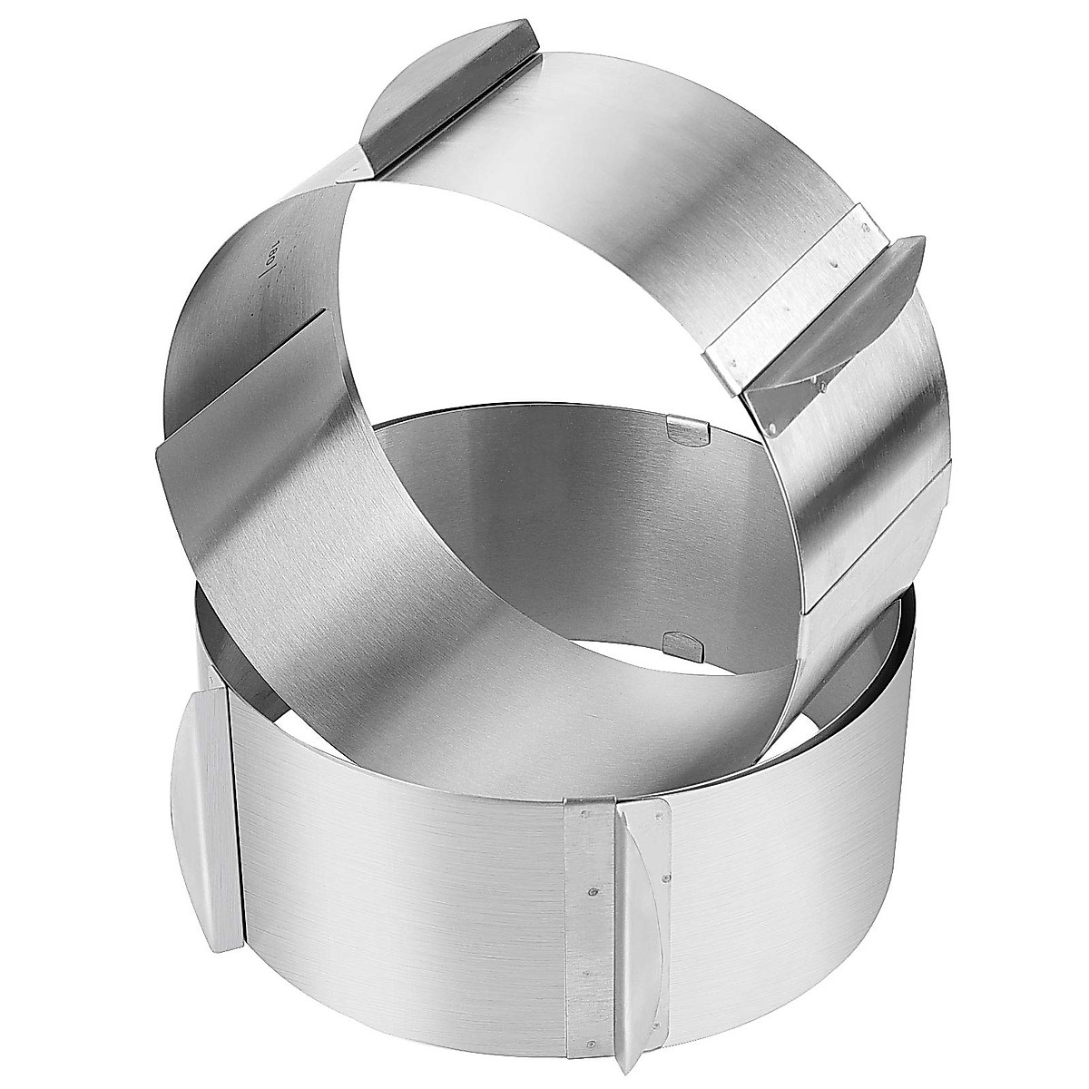 ZEONHEI 2 PCS 6 to 12 Inch Adjustable Stainless Steel Cake Mold Ring Set, Round Cake Mould Cake Mousse Ring Circle Mold DIY Pastry Cooking Supplies for Baking