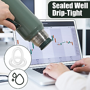 4pcs Replacement Gaskets for Stanley Cup, Silicone Seal Ring for Thermos Lid Compatible With Stanley Classic 20 oz 1.0 QT 1.5 QT 2 QT 2.5 QT Vacuum Bottle Stopper Transparent (White)