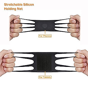 TFY Car Mount Universal Car Headrest Mount Holder with Silicon Holding Net Compatible with Both 4.5-6 Inch Phones and 7-10.5 Inch Tablets