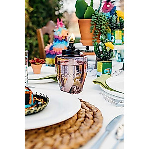 TIKI Brand Adjustable Flame TIKI Torch Glass Pink - Outdoor Decorative Lighting for Patio, Backyard, Lawn, 64 in, 1118019,Red