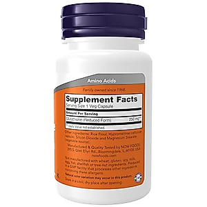 NOW Foods Supplements, Glutathione 250 mg, Detoxification Support*, Free Radical Neutralizer*, 60 Veg Capsules