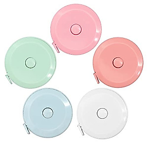 Tape Measure, 5 Pack Measuring Tape for Body Measurements Weight Loss, Retractable Sewing Fabric Cloth Tailor Waist Soft Small Pink Tape Measure Body Measuring Tape, 150cm/60inch