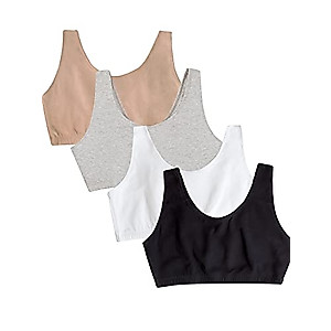 Fruit of the Loom Women's Built Up Tank Style Sports Bra Value Pack, Black/Heather Grey/Sand/White