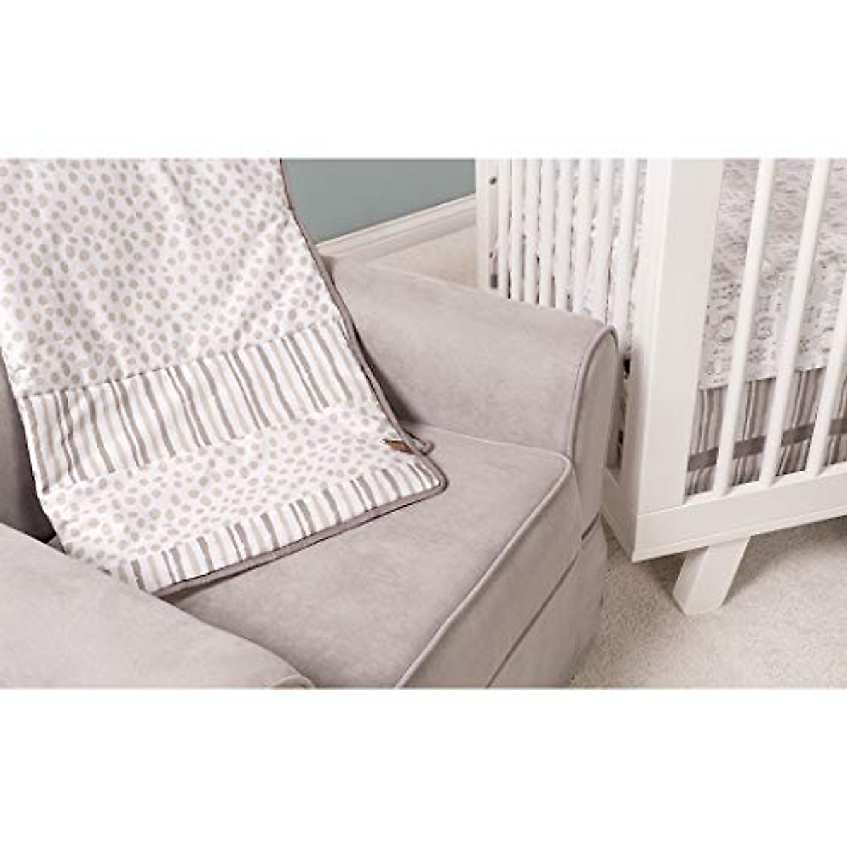 Trend Lab Sidney 3 Piece Crib Bedding Set, Can Be Used As A Blanket Or A Playmat for Tummy Time, Includes Quilt, Fitted Crib Sheet and Skirt