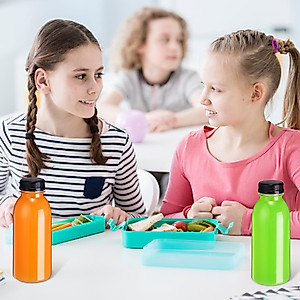 Bokon 100 Pack Plastic Juice Bottles with Caps for Juicing Clear Reusable Drink Containers with Lids Empty PET Beverages Bottles Bulk for Juicing Smoothies Drinking Beverages Fridge(12 oz)