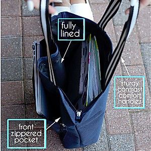 Brooke & Jess Designs Fur Mom Lexie Teal Zipper Tote Bag Women, Work, Travel - Best Cat Lover Gift, Christmas, Birthday, Mother's Day - Fun Things to Gift for Cats Owners