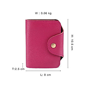 BRASS TACKS Leathercraft Full Leather Card Cases for Men Women 11 Card Position 10 Colors Small Women's Wallet (Purple)