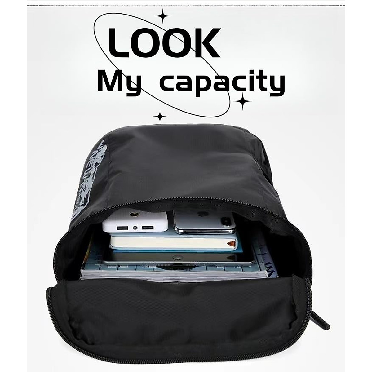 ZaLhin 20L Water Resistant Hiking Daypack Lightweight Packable Backpack for Travel Camping Outdoor (BLACK)