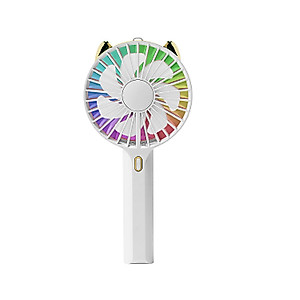 Mini Fan Handheld Fan, 3 in 1 Small Fan with 7 Colors LED Lights, 3 Adjustable Speeds, Rechargeable Battery Operated Fan for Kids, Girls and Women Outdoors or Home Office Use.