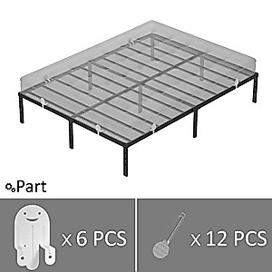 Upcanso 6 PCS Mattress Non Slip Gaskets Metal Pad Helps Stop Mattress and Topper from Sliding, Easy to Install, Strong Durable Iron Baffle Grips Prevent Slipping, White