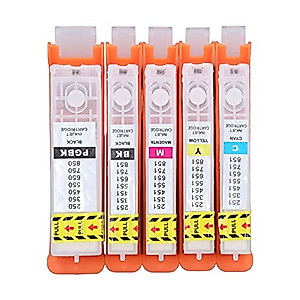 Walfront 5Pcs Ink Cartridge for PIXMA Ink Cartridge Replacement IP7250 MG6350 MG5450 MX925 MX725 MG6450 MG5550 IX6850 Printers