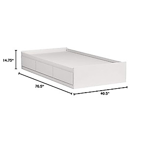 South Shore Callesto Mates Bed with 3 Drawers, Twin, Pure White