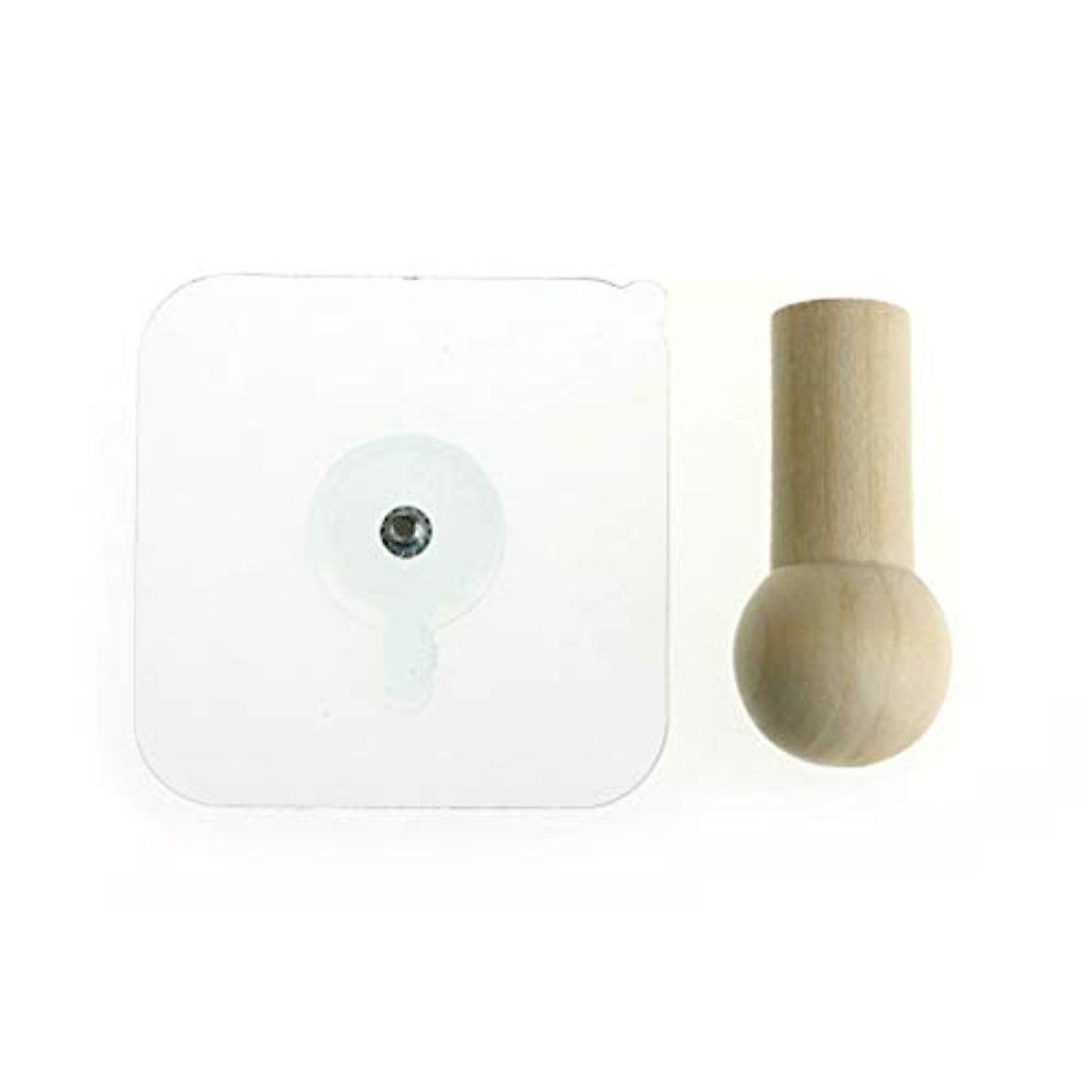 Chonovo 3M Adhesive Wall Hooks - 10 Pack No Drills Wooden Hat Hooks Storage Wall Mounted Coat Hanging Hook for Coat Towel Hat Key Robe Hooks On Door Wardrobe Closet Hooks and Screws Two Kinds of Usag