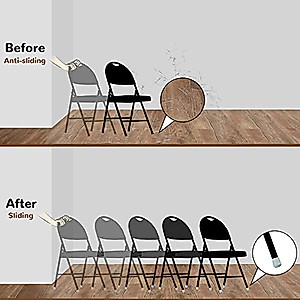 36 Pieces 7/8 Inch Folding Chair Leg Caps Heavy-Duty Plastic Chair End Caps Non-Marring Furniture Glides Round Hardwood Floor Protectors (Grey)