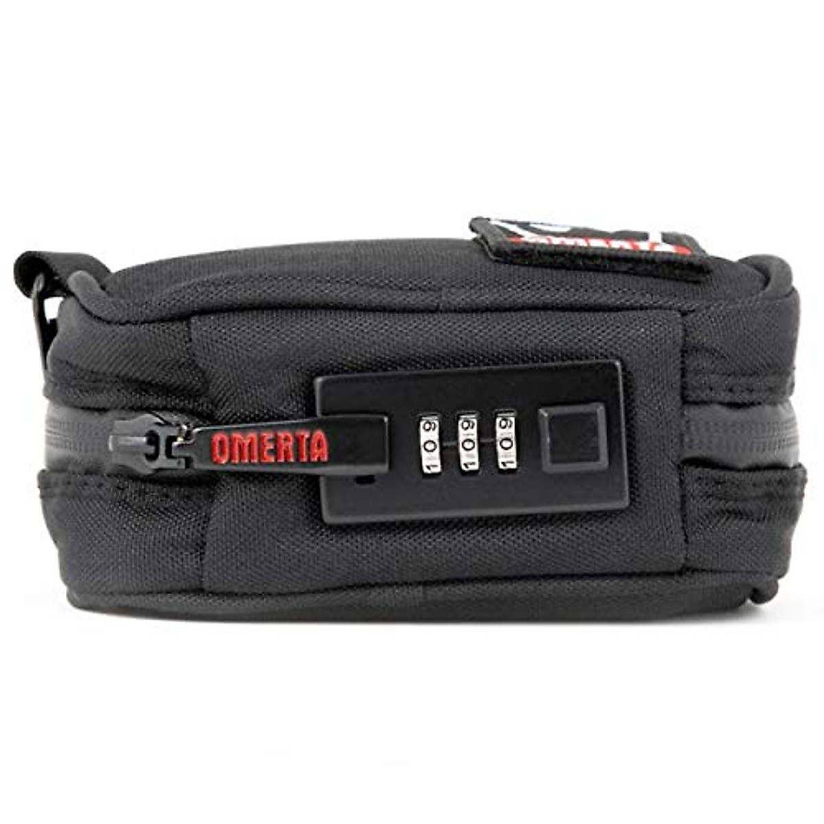 DIME BAGS Omerta Boss with Lock Padded Pouch with Activated Carbon Technology | 3-Digit Combo Lock | Low-Profile, Sleek Design (5 Inch, Black)