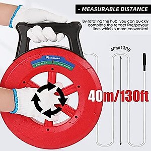 Mxmoonant Pipe Blockage Detector 40M/130ft Pipeline Scanner for PVC Iron Cement Wall with Waterproof Probes|Sensitivity|Accurate Positioning (40M)